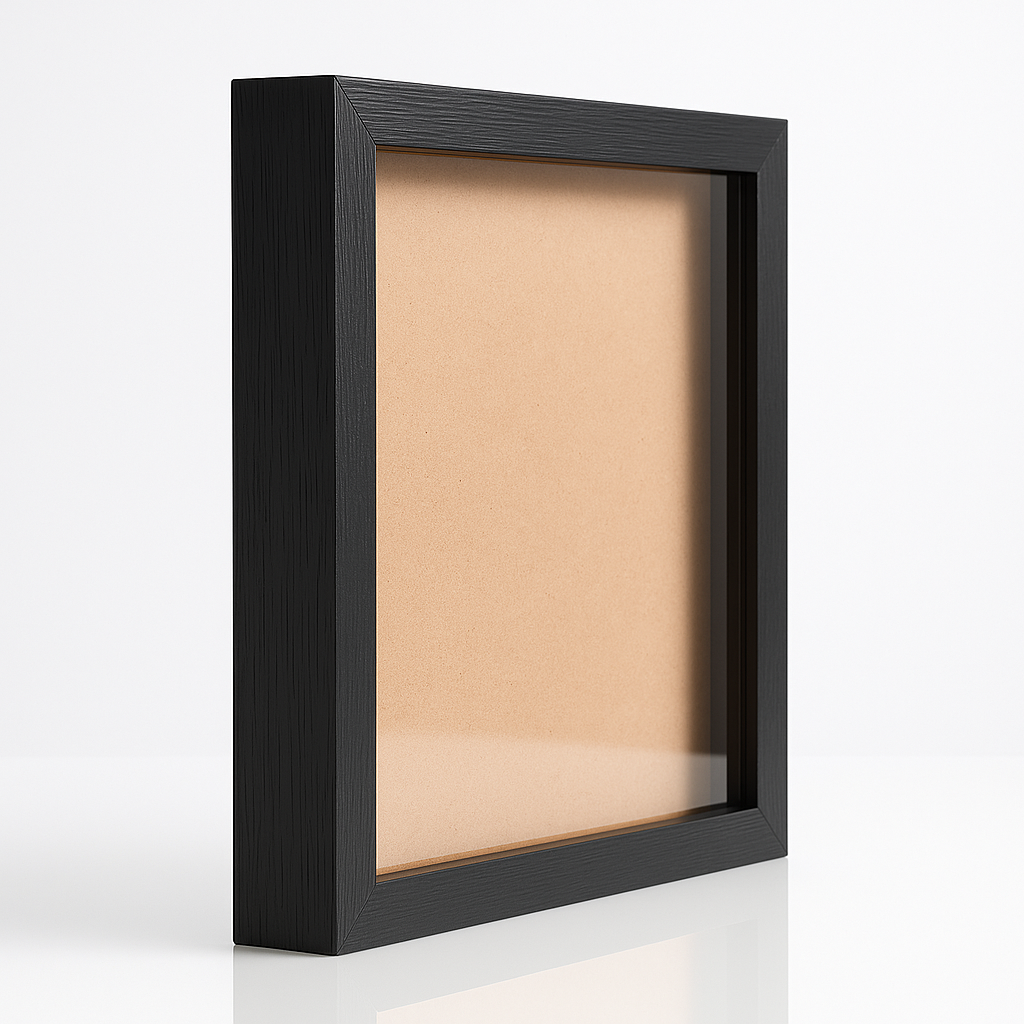 10x10 Inch Shadow Box Frame | Textured White & Black | 1 Inch Depth ...