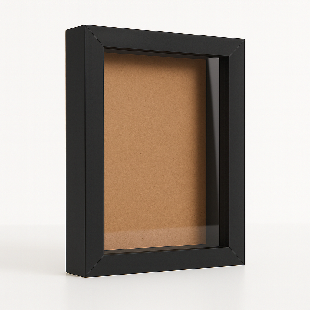 6x8 Inch (A5) Shadow Box Frame ( PLAIN BLACK ) with 1 Inch Inner Depth ...