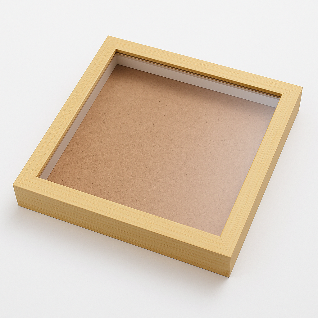 10x10 Inch Shadow Box Frame | Natural Wood Shade | 1 Inch Depth | for ...